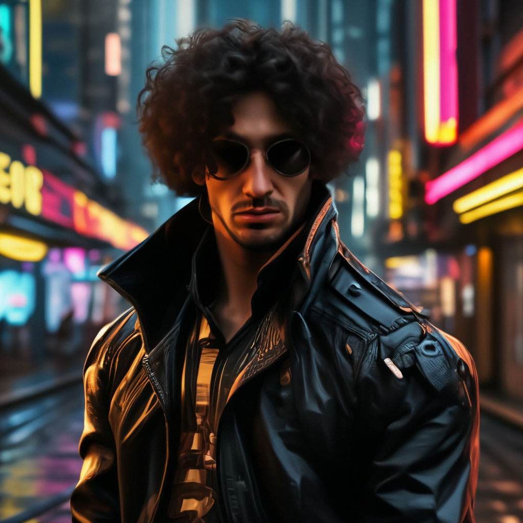 "Pushkin cyberpunk" — image created in Shedevrum