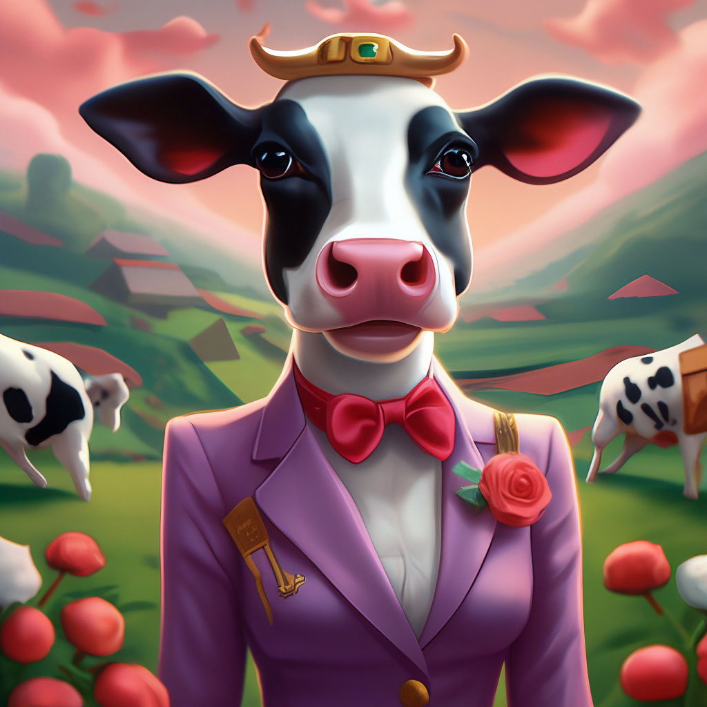"Lady cow" — image created in Shedevrum