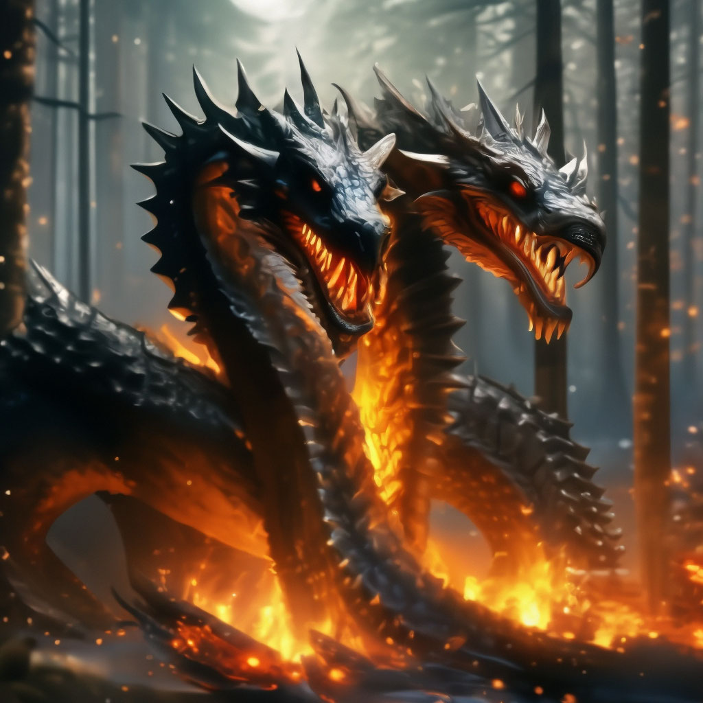 "Fairy tale the beautiful serpent Gorynych releases fire, everything ...