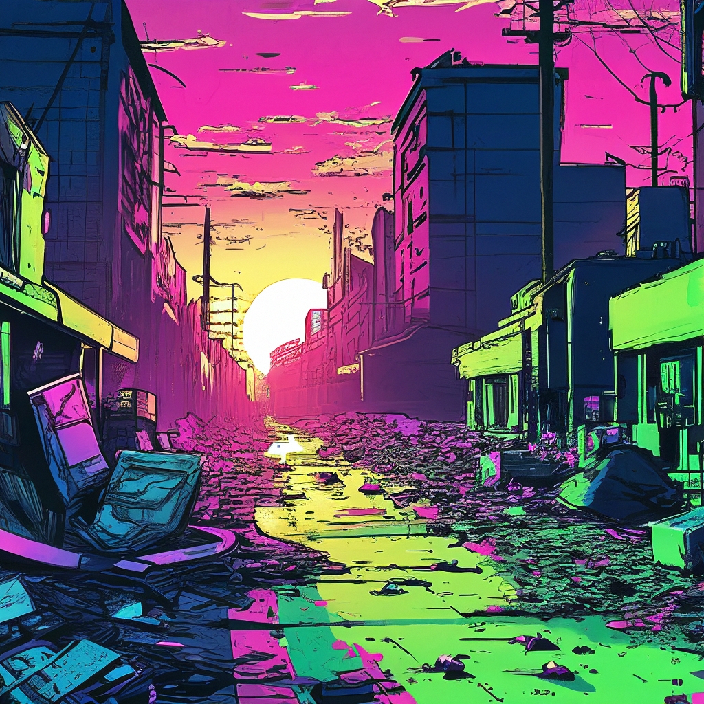 "A street on the outskirts of the city, a lot of garbage, toxic waste ...
