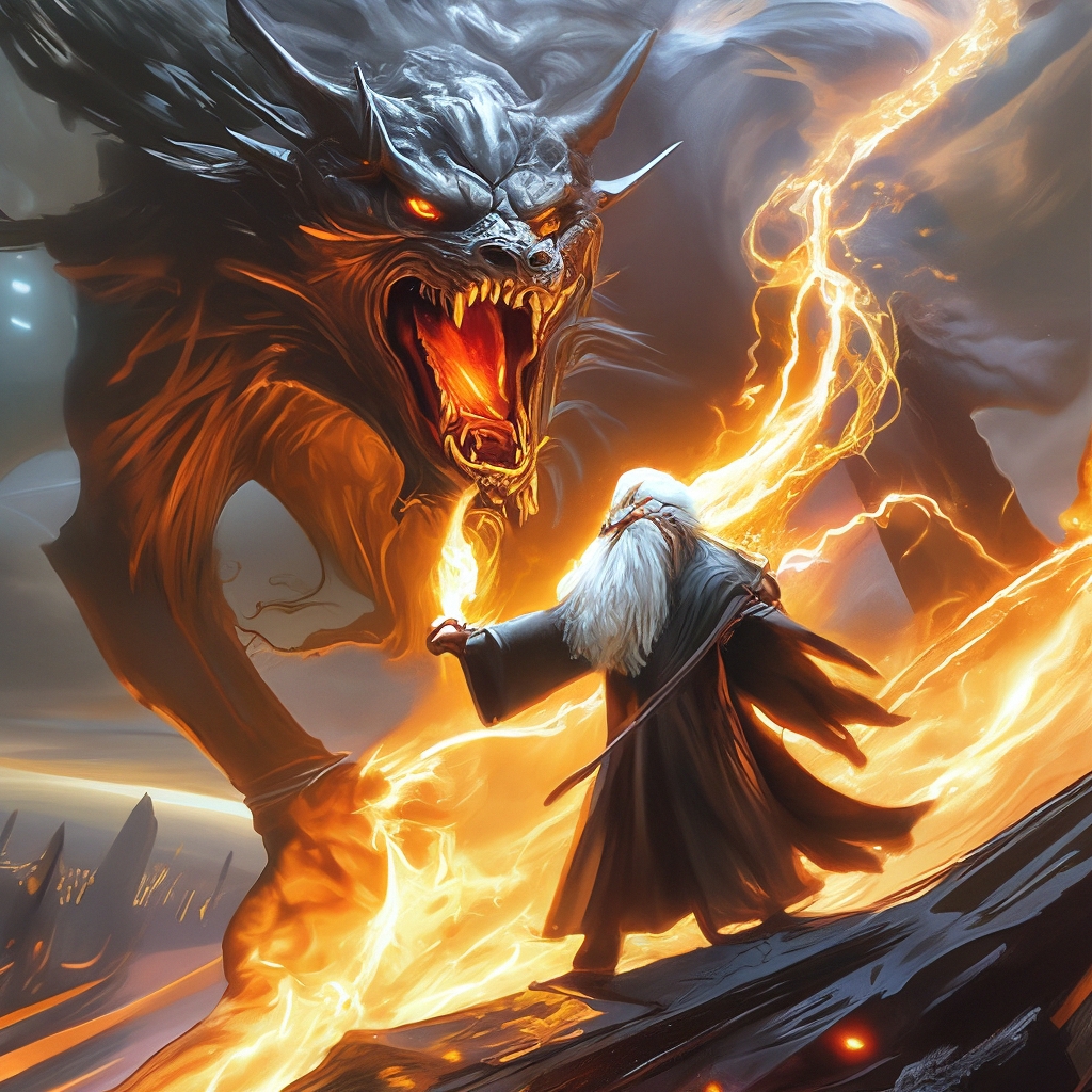 "Fantasy, Gandalf is a Grey Magician!Fighting the Demon of Fiery ...