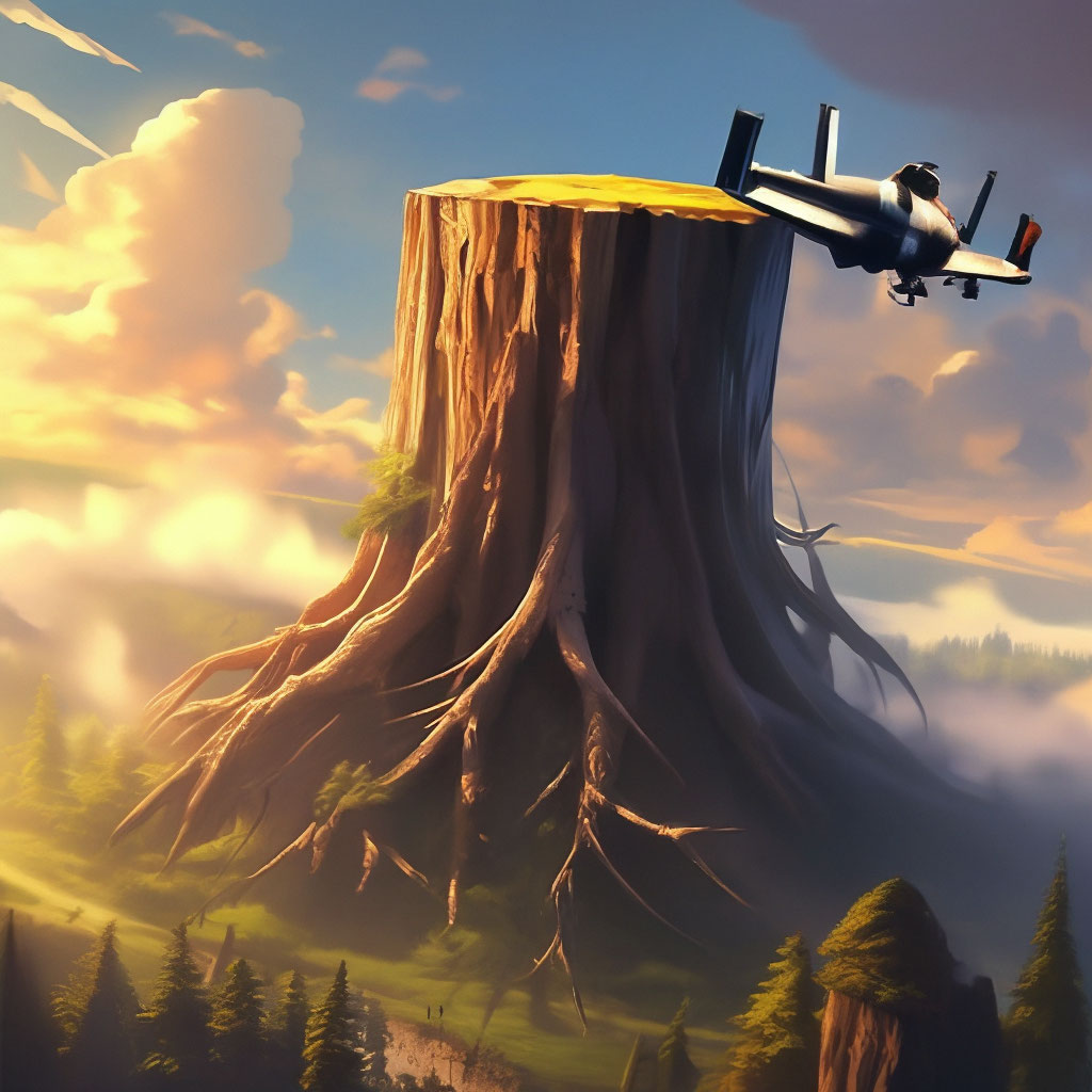 "Stump dreams of being a pilot" — image created in Shedevrum