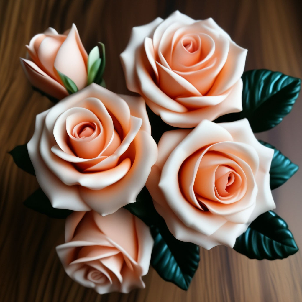 "Products made of polymer clay floral roses" — image created in Shedevrum
