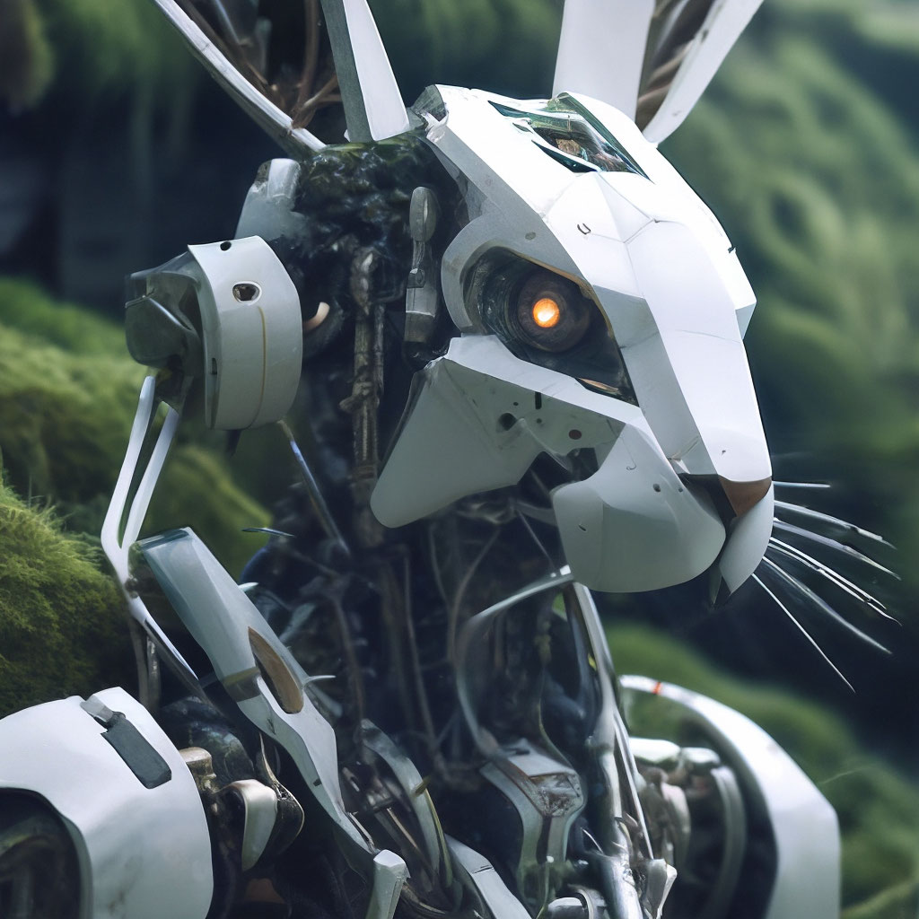 "The hare robot" — image created in Shedevrum