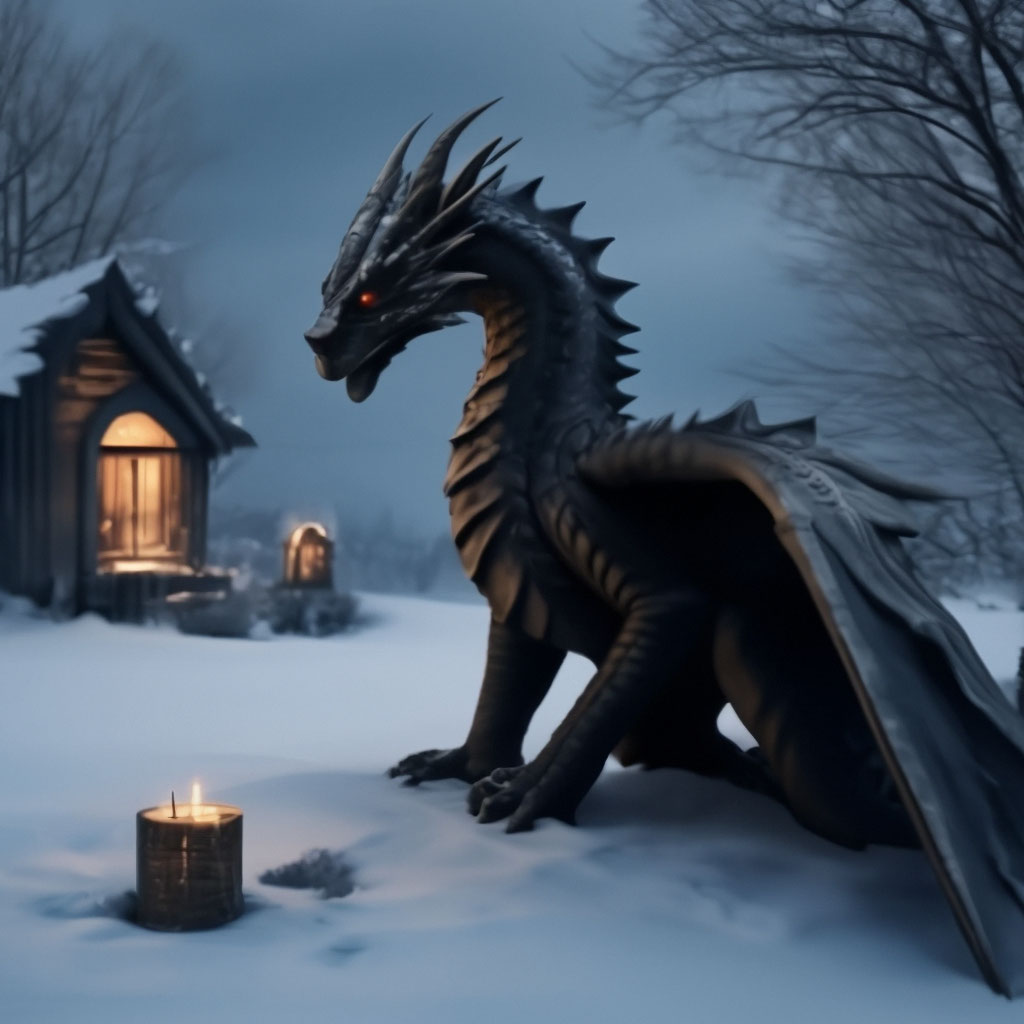 "Waiting for a miracle. winter. separation. loneliness of the dragon ...