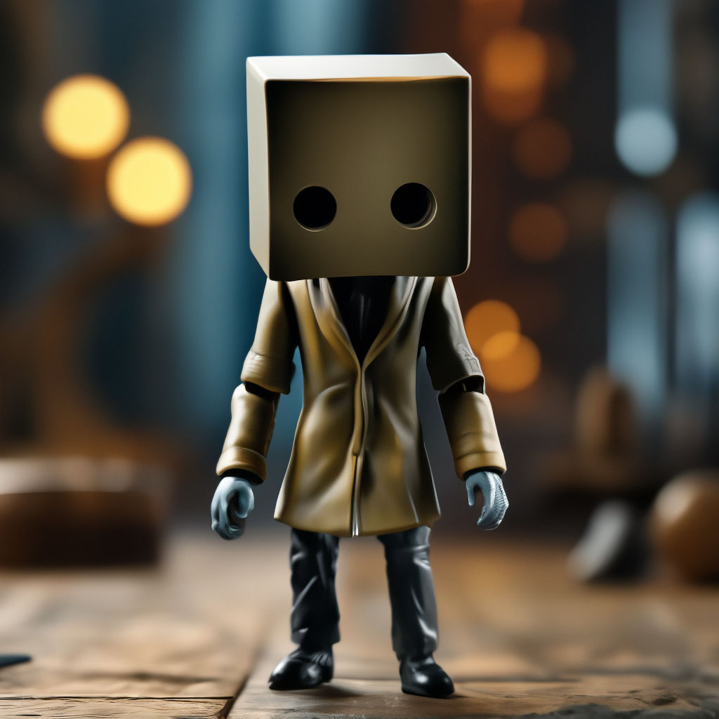 "Action figure on a stand, Mono from the game Little Nightmares, box on ...
