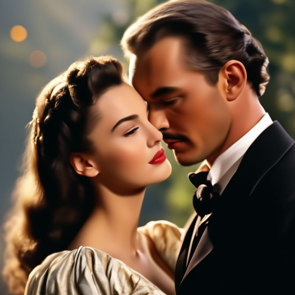 "Scarlett and ret Butler love in the movie Gone with the Wind ,64 k ...