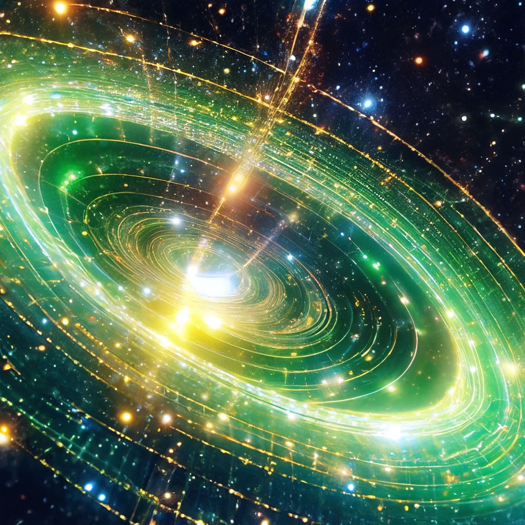 "A small spiral quasar and the birth of a light green hypernova in ...