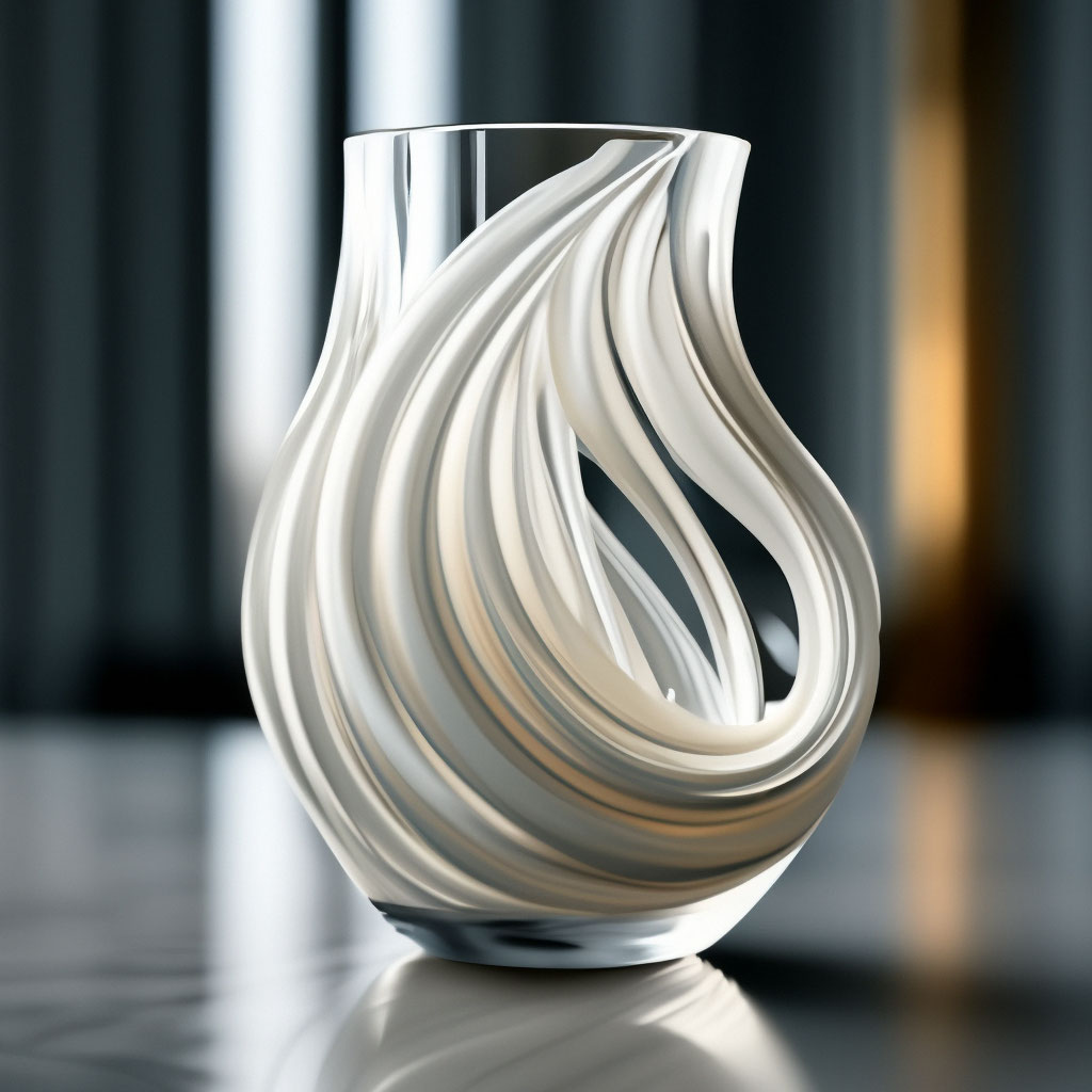vase made of transparent white glass, minimalism, futurism, …" — image ...