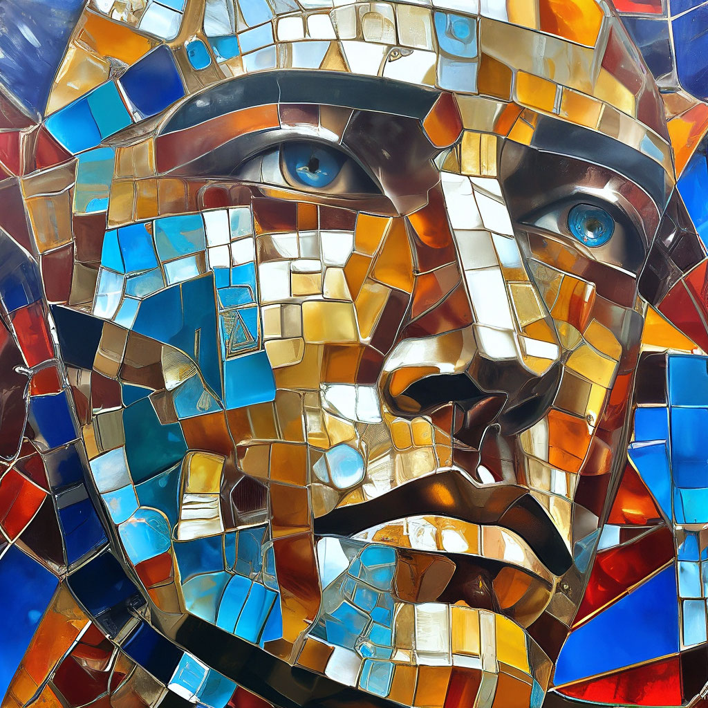 "🧩 Renaissance style,bright colors,sharp nose,man, face,emotions,drops ...