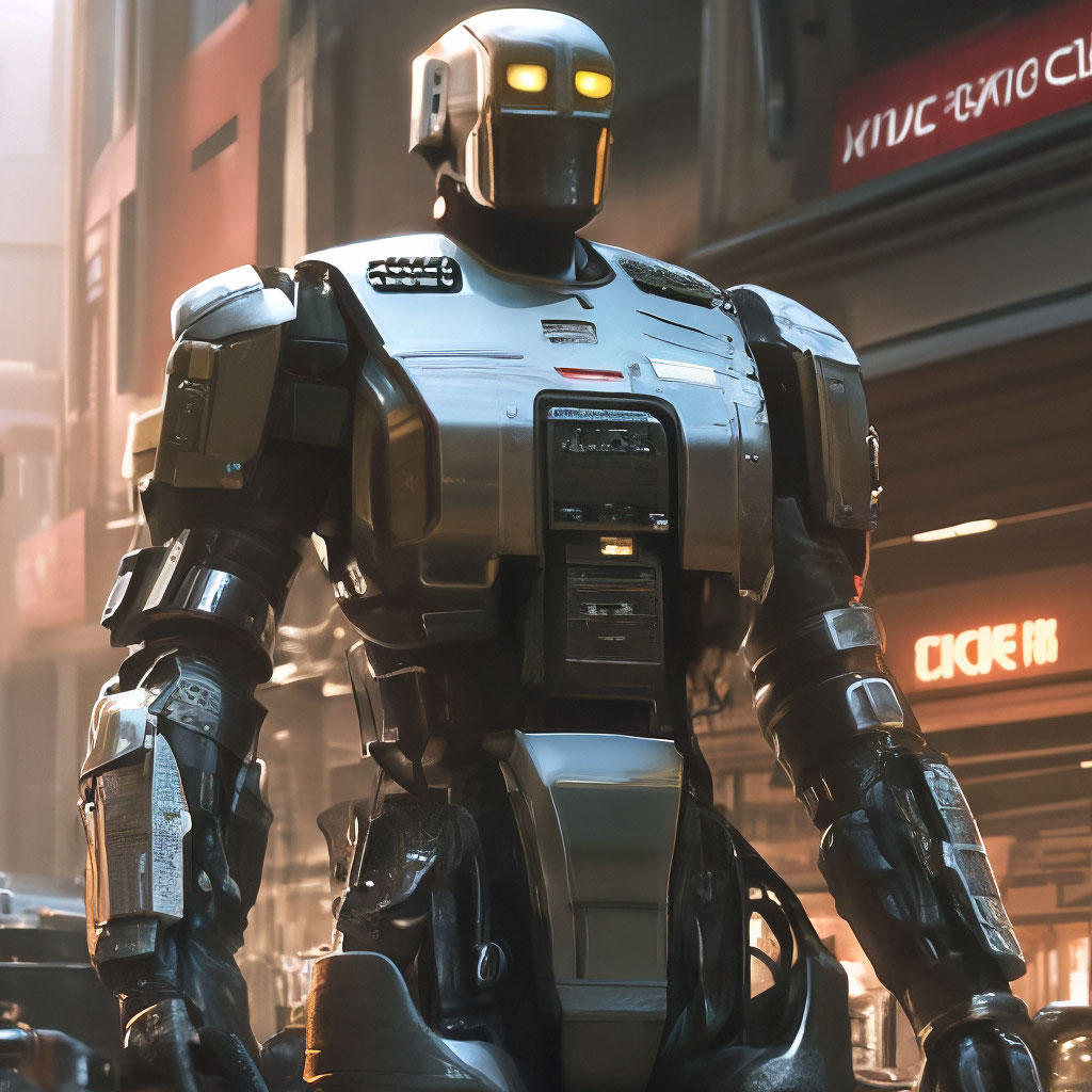 "RoboCop,high definition" — image created in Shedevrum