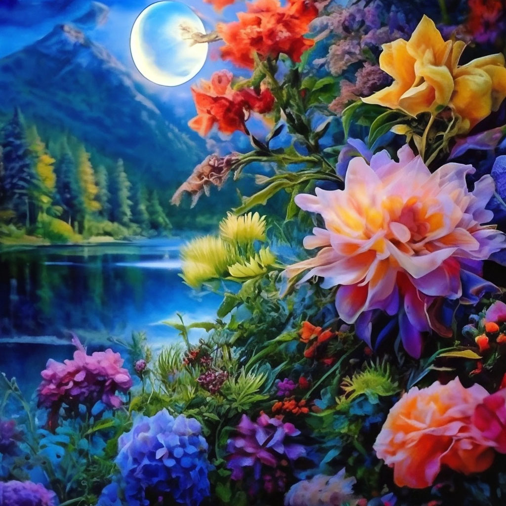 "Extraordinarily beautiful flowers, deep drawing of details, epic ...