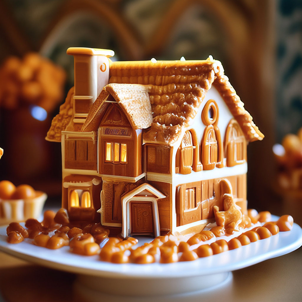 "Caramel house, professional photo, beautiful, ISO 100" — image created ...
