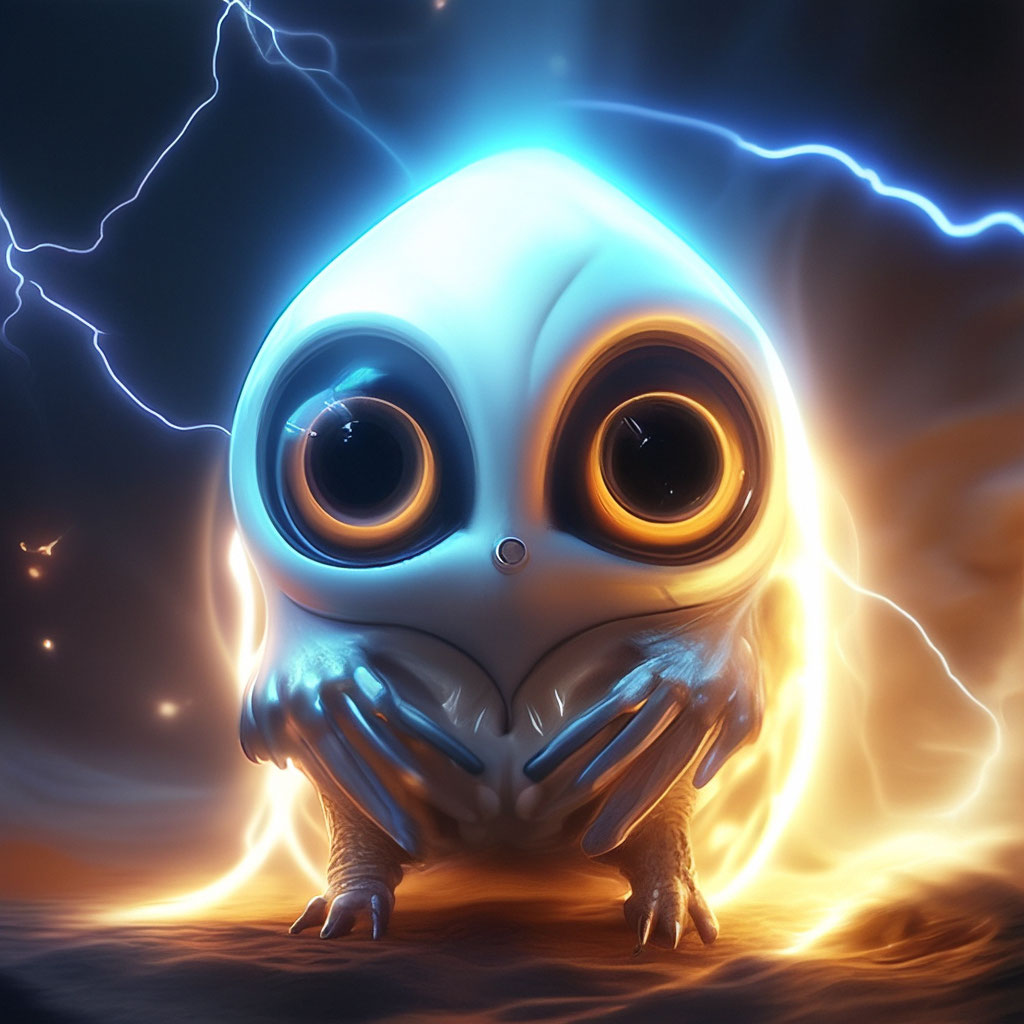 "Cocoon of lightning inside a fantastic alien mystical creature with ...