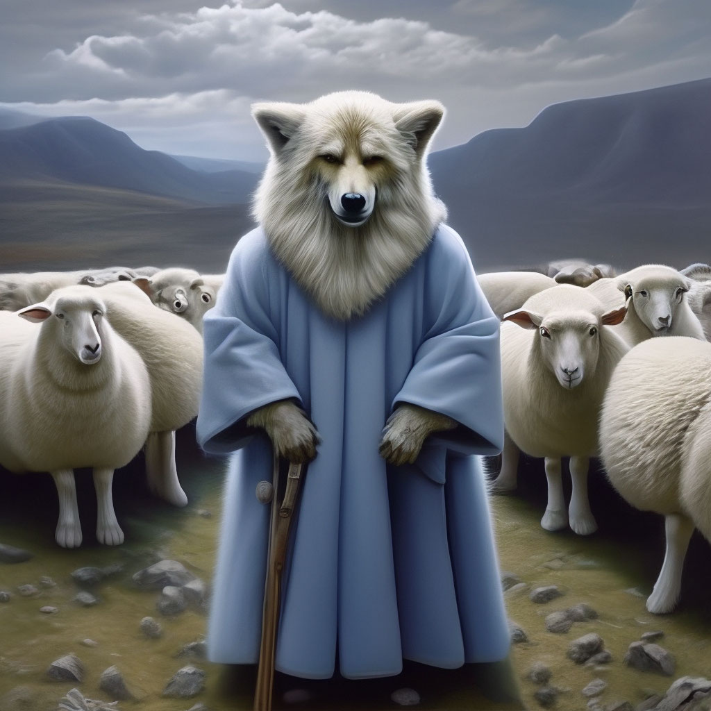 "A wolf in sheep's clothing" — image created in Shedevrum