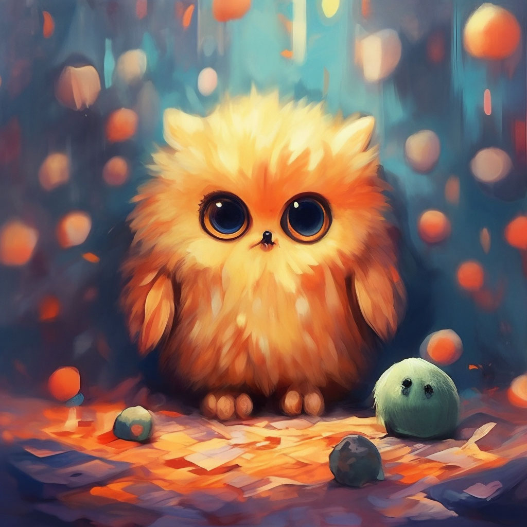 "Hide, Monday is coming big-eyed, fluffy cute" — image created in Shedevrum