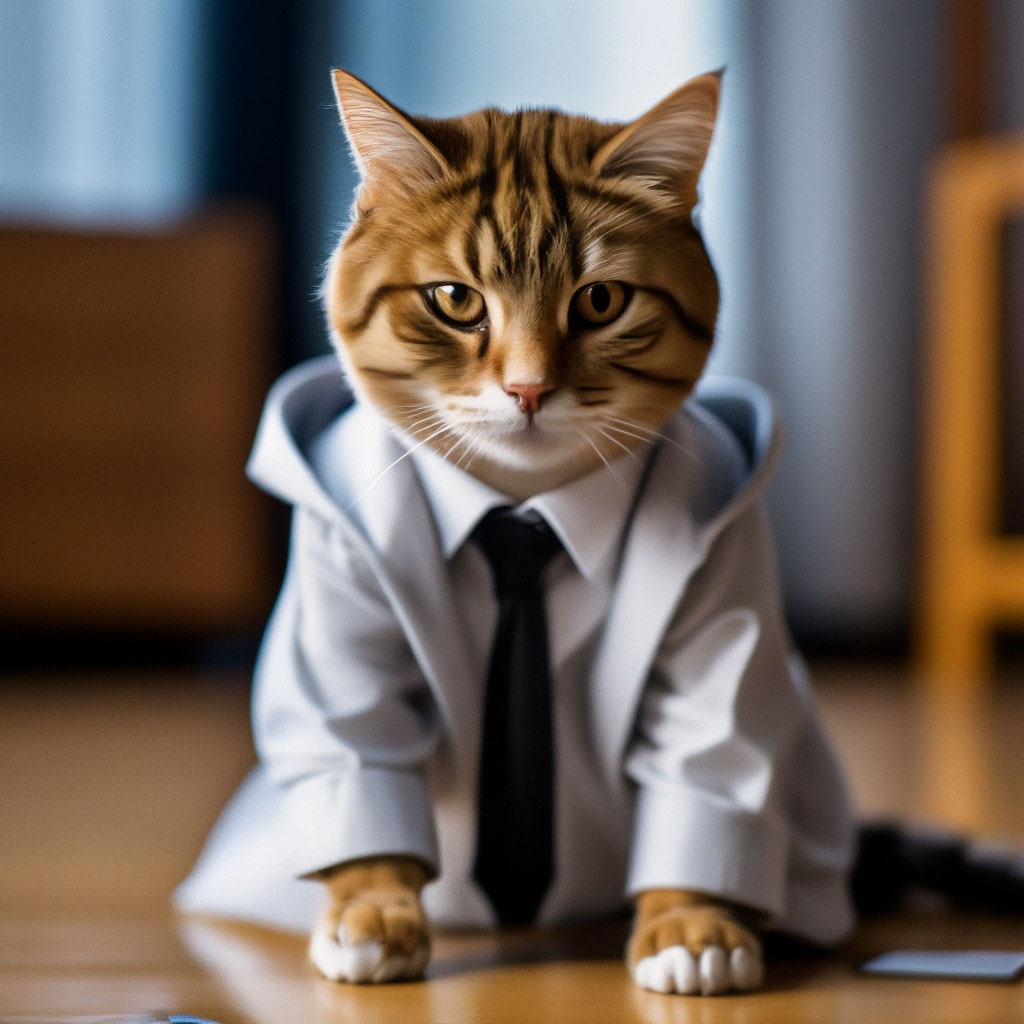 "A cat in a Light Yagami costume from the anime death note , f/2.8, 1 ...