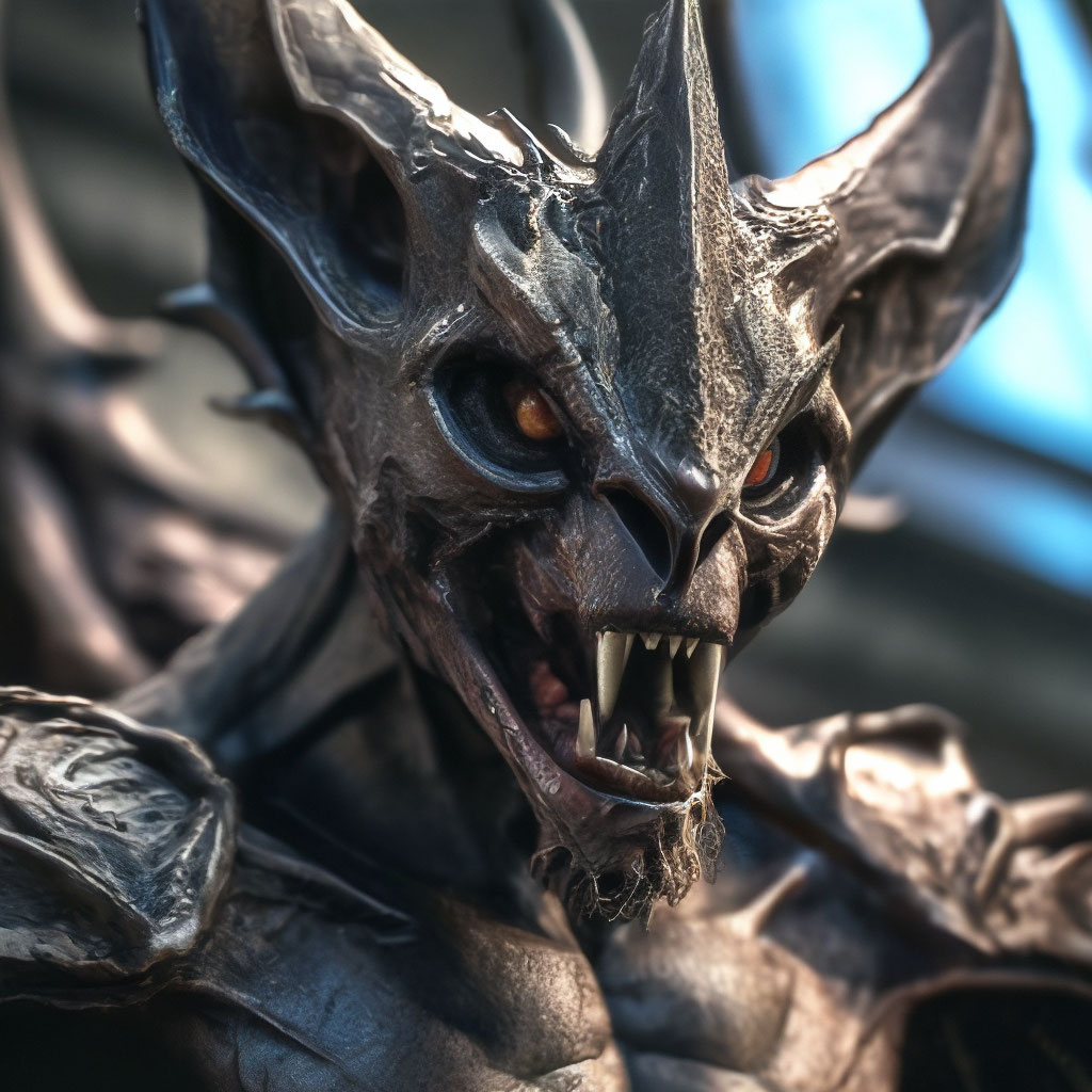 "Anthropomorphic bat,demon,satanael,underworld,horns, gloomy, horror ...