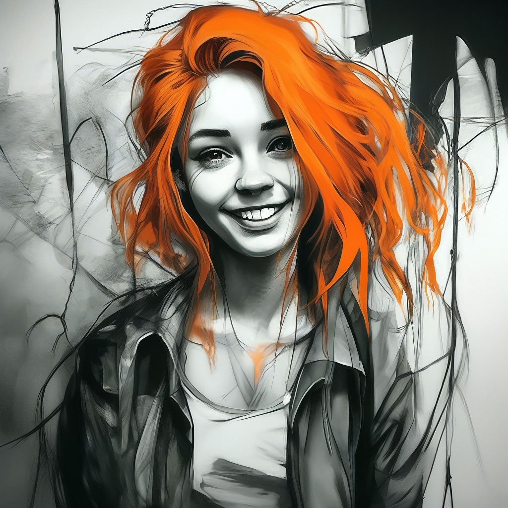 "Abstraction, adult girl 18+, sloppy drawing, sloppy style, black and ...