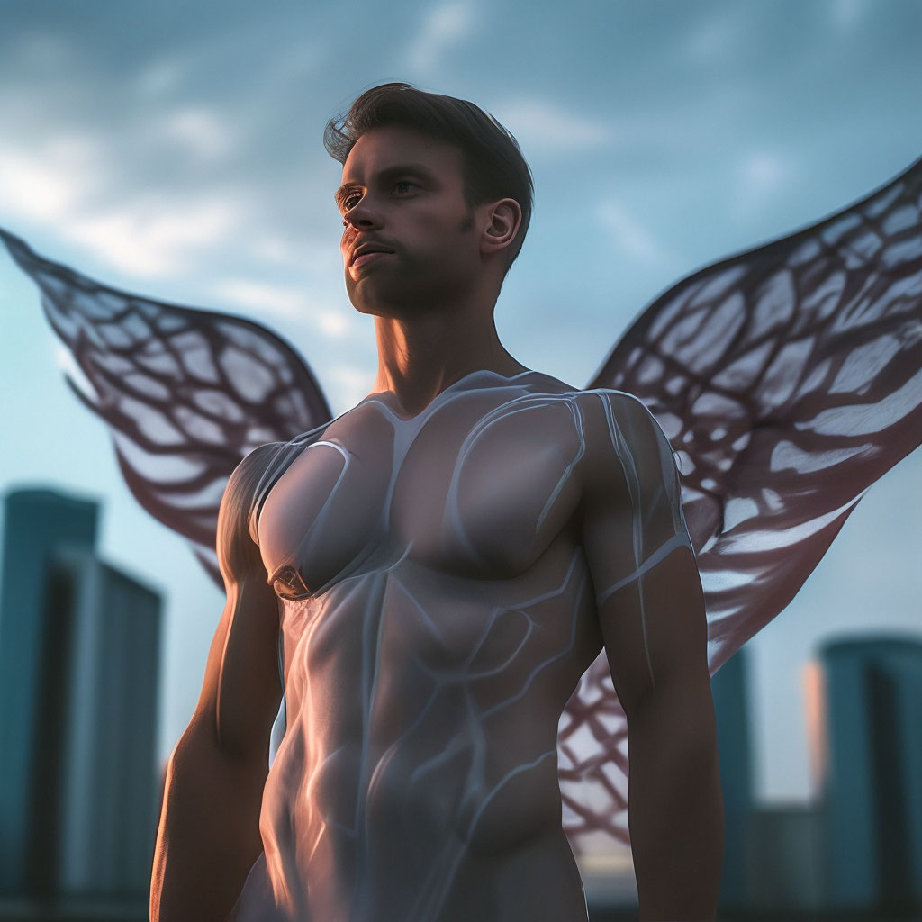 "Guy, relief body, body free of clothes, frankly, transparent veins all ...