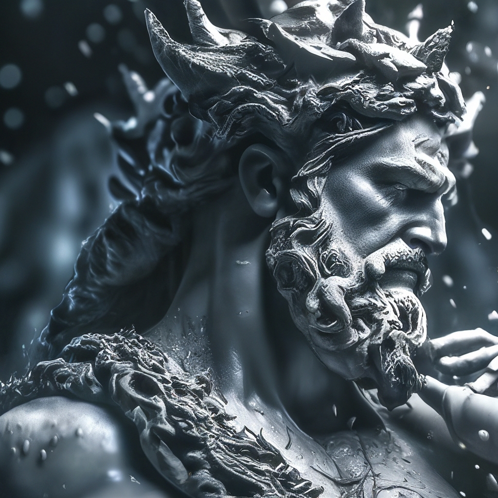 "King Hades, lord of the underworld, in drops of darkness and eternity ...