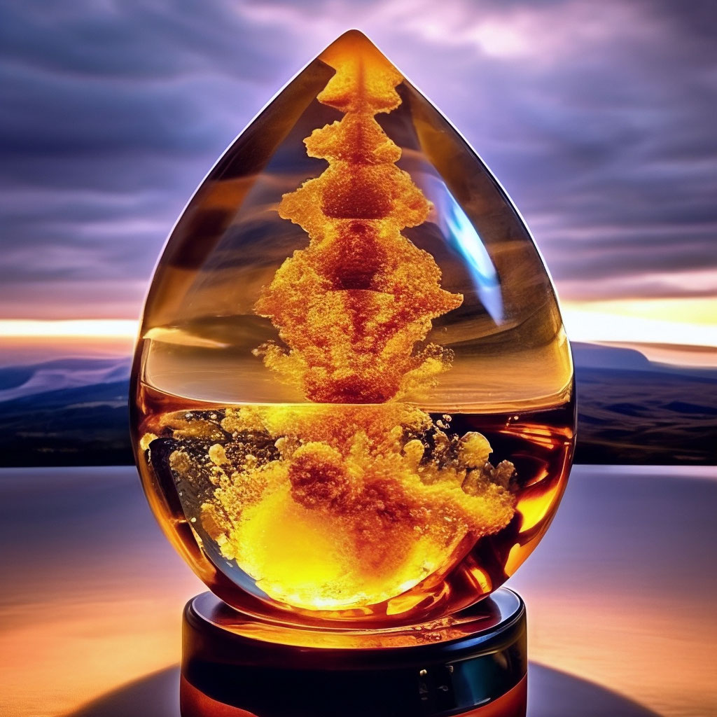 "The quantum world of wonders, a drop of amber three-dimensional vision ...