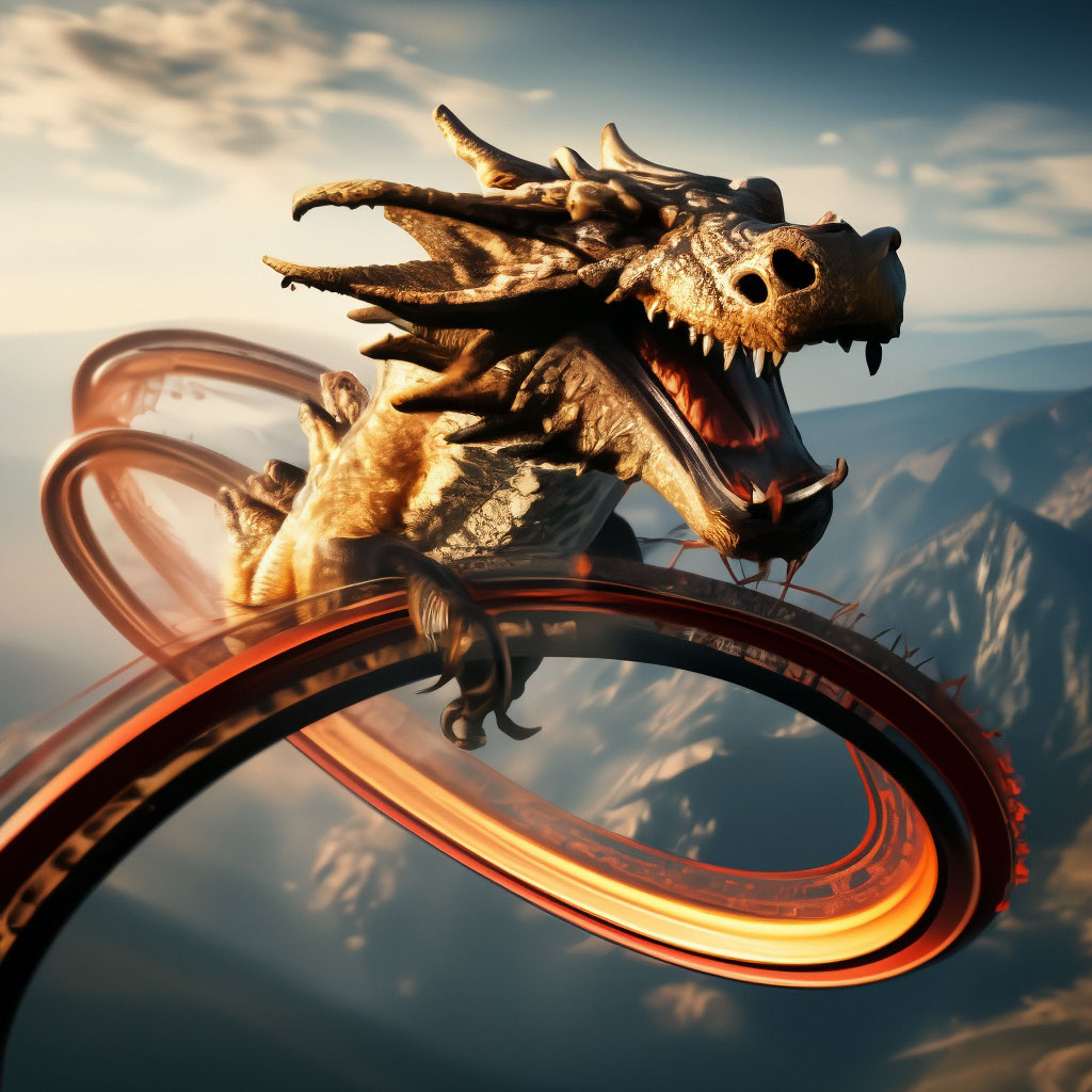 "Aerobatics figure, Nesterov's loop, performed by a dragon (🐉)" — image ...