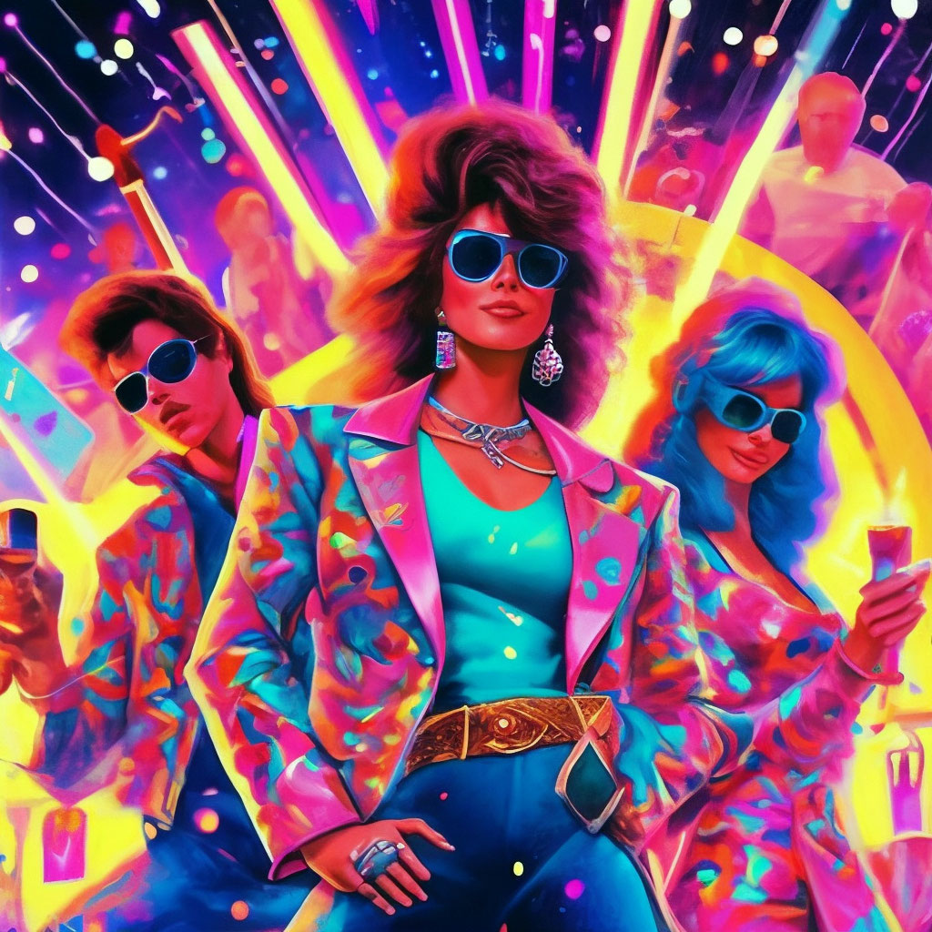 "New Year in the style of the 80s" — image created in Shedevrum