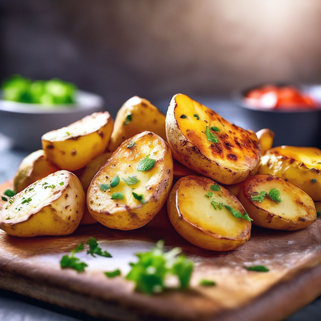 "Delicious 4k potatoes" — image created in Shedevrum