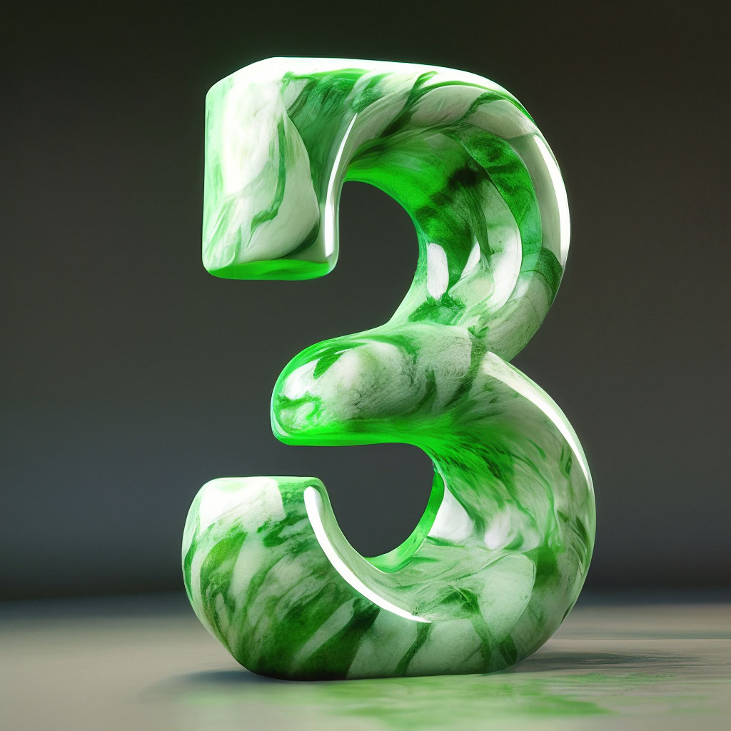 "Giant numbers 2 0 2 4 made of liquid green marble with light green ...