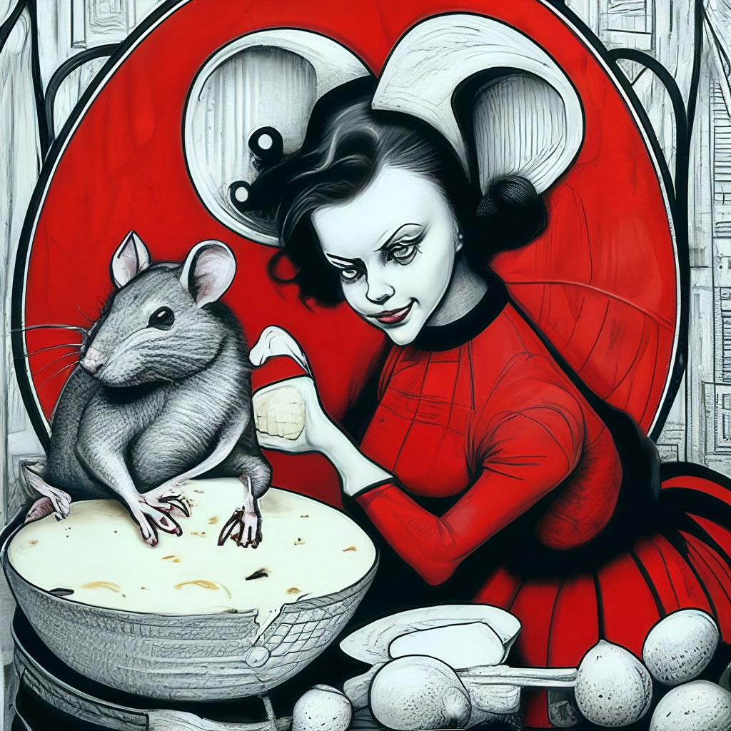 "The one that's been stealing the promts metamorphosis of a rat woman ...