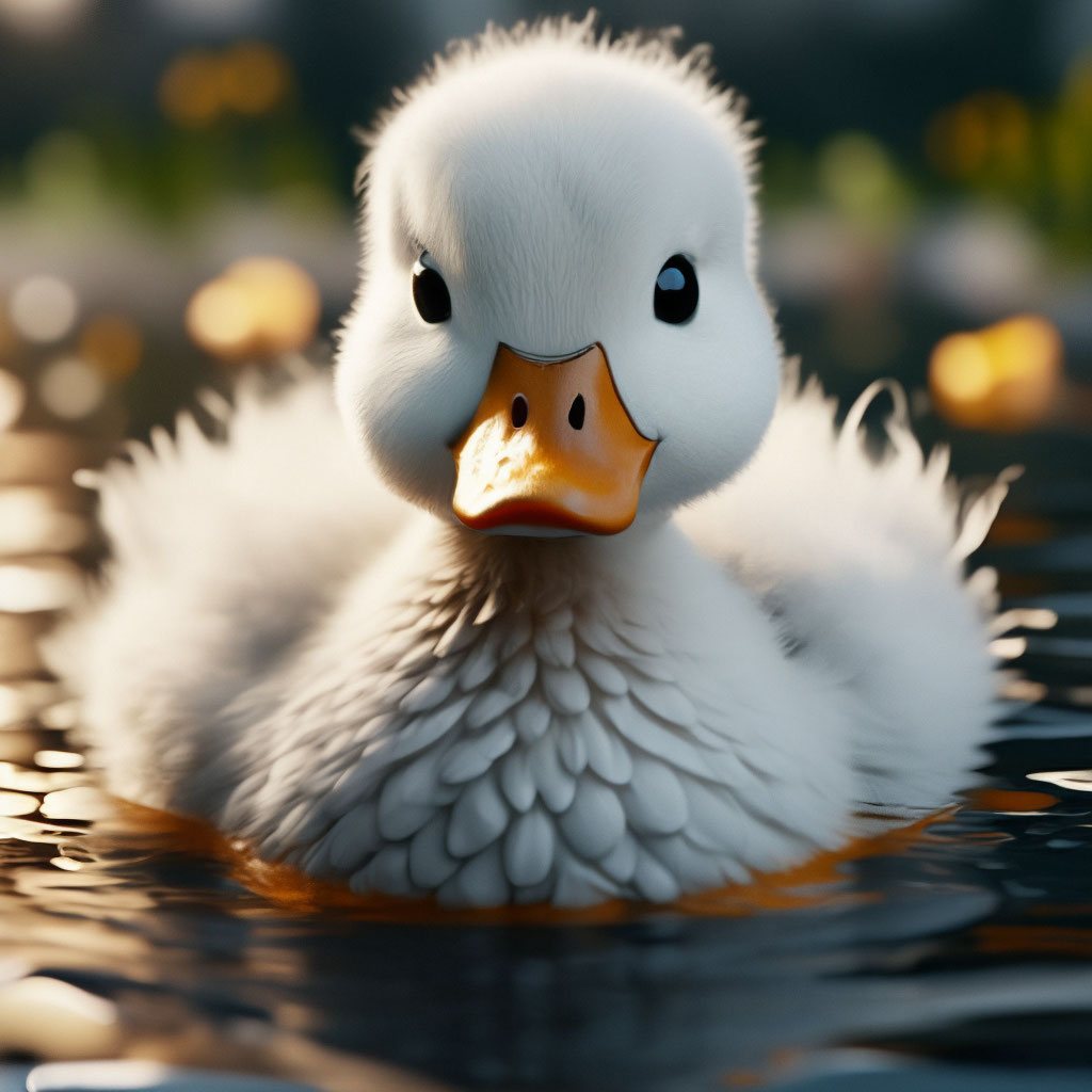 "The cutest white duck in the world" — image created in Shedevrum