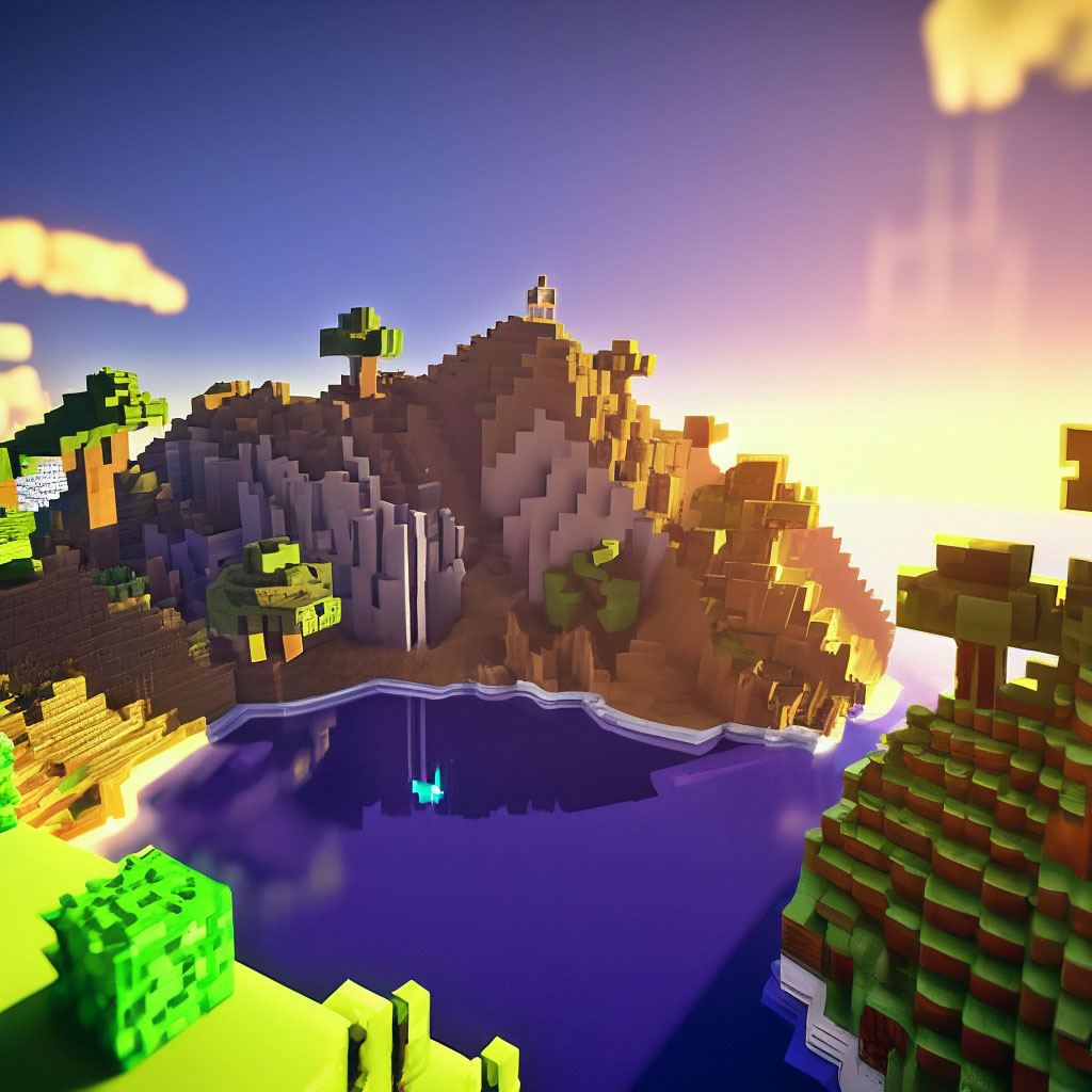 "Minecraft version 2.30.10" — image created in Shedevrum