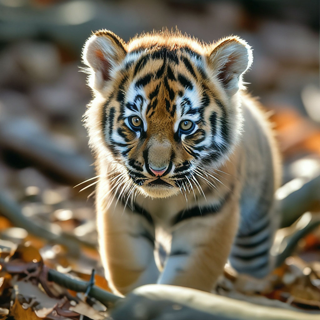 "Little fluffy tiger cub" — image created in Shedevrum