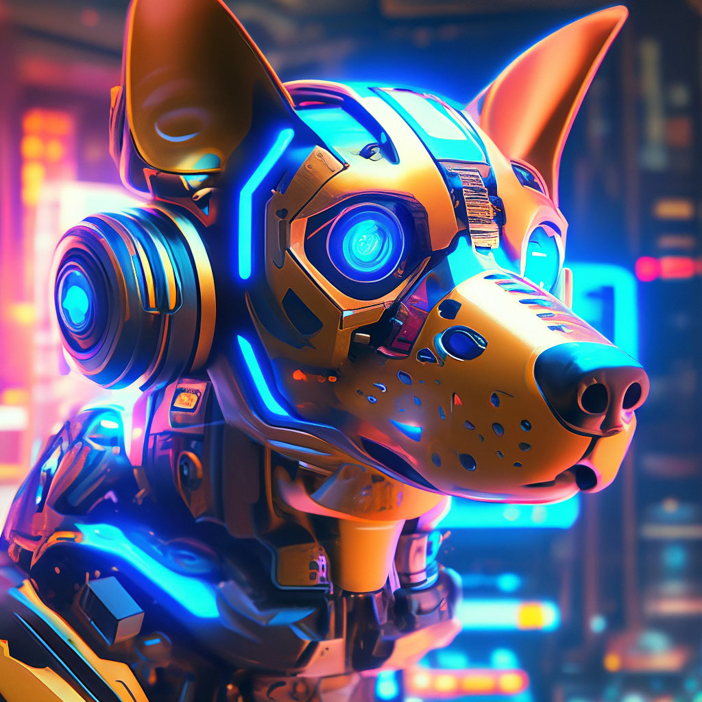 "Cyber dog" — image created in Shedevrum