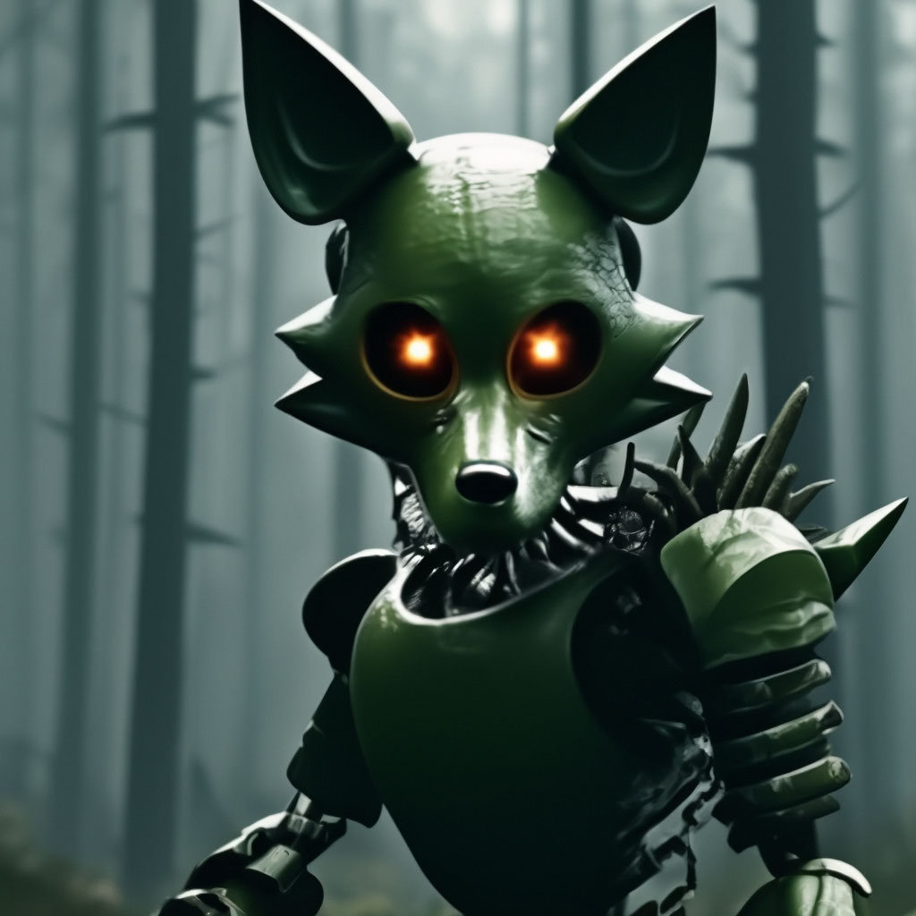 "Fusion of phantom foxy and phantom mangle in the forest" — image ...