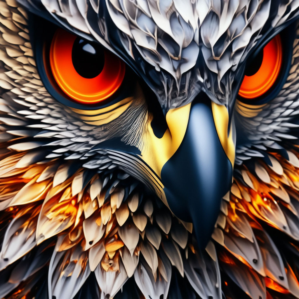 "Surrealism, anime falcon, sharpness sharpness contrast, transparent ...
