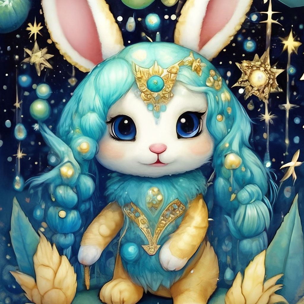 "Sparkling slender, cute aquarius rabbit moomin troll, cotton, black ...