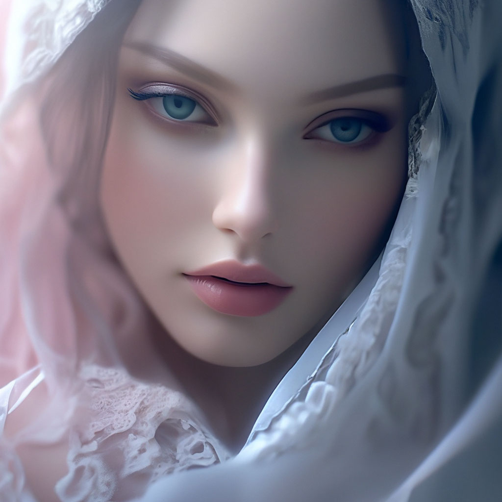"Beautiful diva, languid look, from under the eyelashes, delicate lips ...