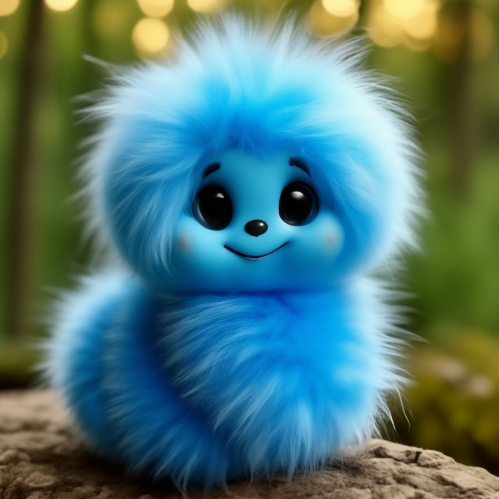 "Caterpillar Shailushai Cute ☺️ Smurf, realistic fluffy caterpillar ...