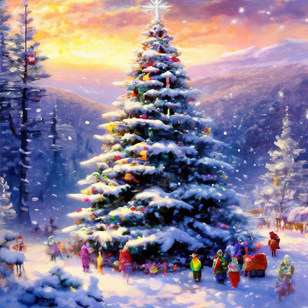 "A magnificent Christmas tree is all covered in needles, elegantly ...
