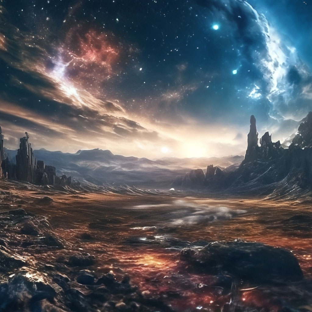 "Beautiful landscape, galaxy in space, beautiful, realistic, 4k ...