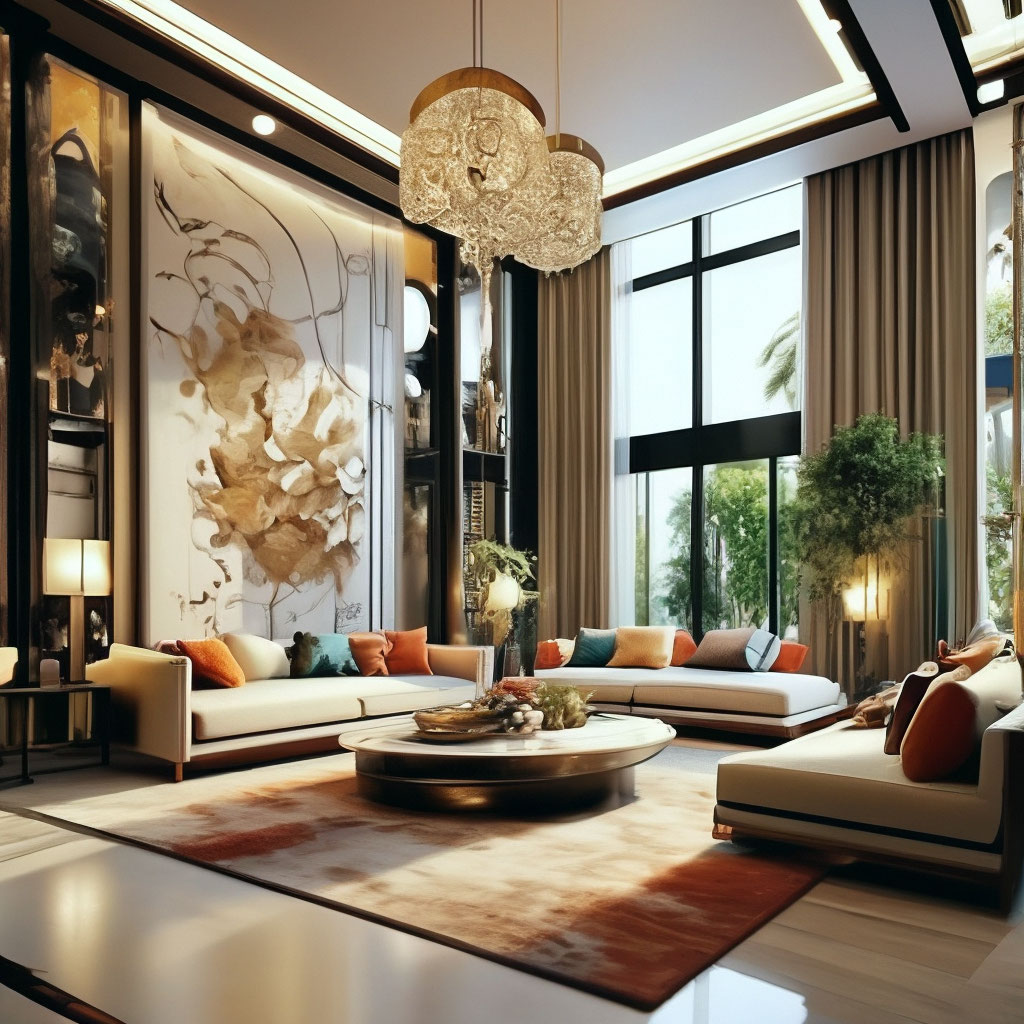"Fusion style interior design" — image created in Shedevrum
