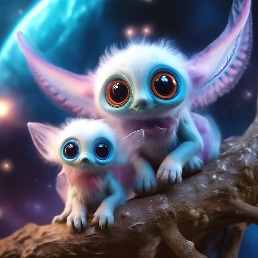 "🌟the world of fantastic families🌟 an alien strange fluffy animal with ...