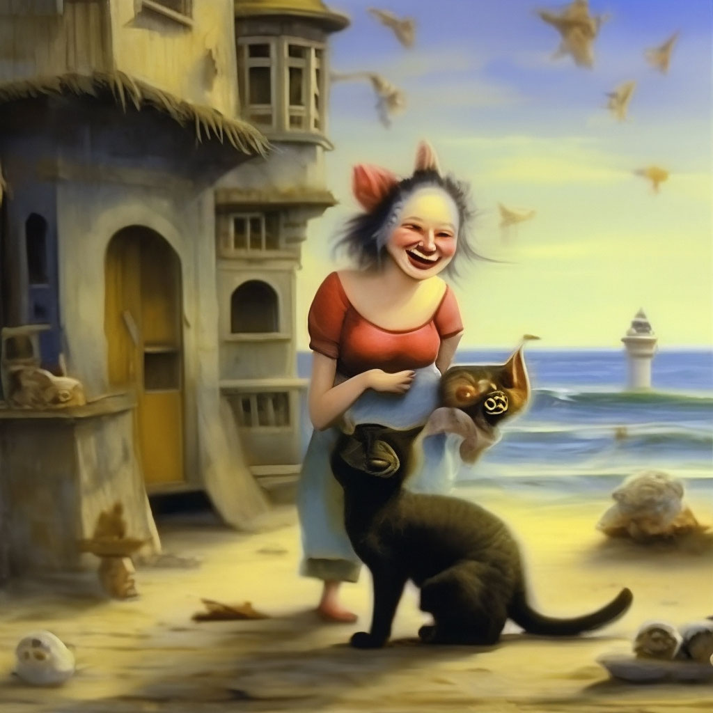 ""Grotesque lady" the author describes a woman with a huge nose and ...