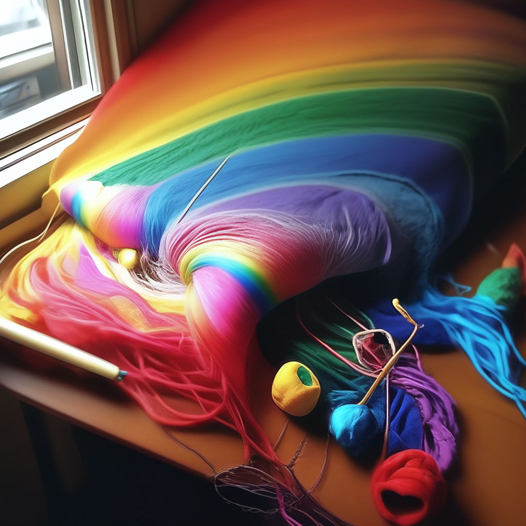 "The 8th rainbow broke, let's take a needle thread and sew it up ...