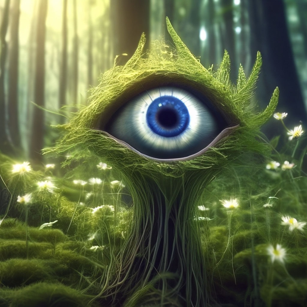 "The human eye grows on a thin flower stalk, 3d,4g, 1024 megapixels ...