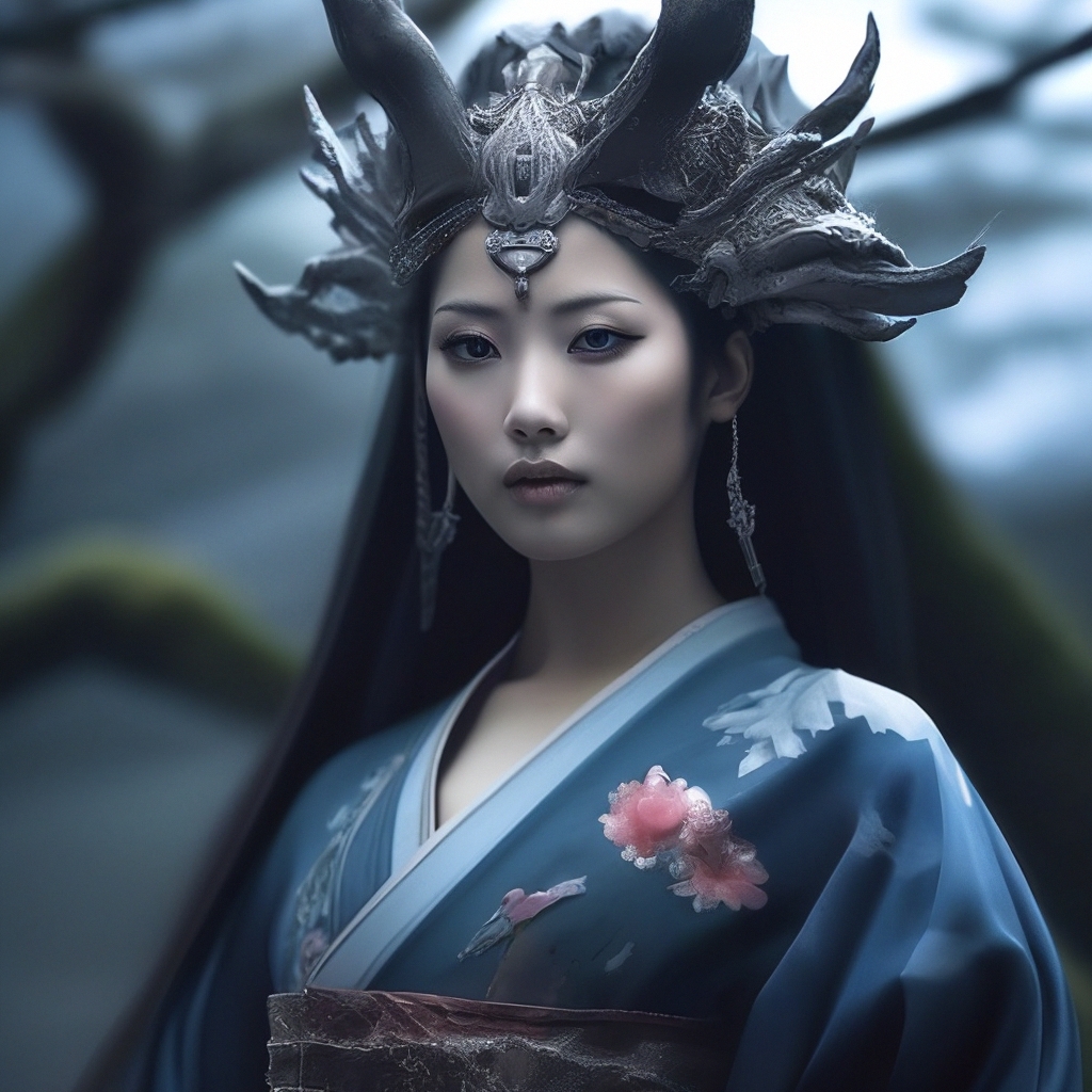 "A mythical creature from Japanese folklore, a beautiful woman gloom ...
