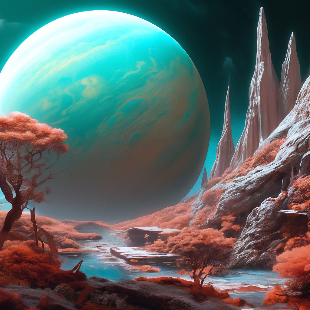 ". unusual, immense, opal planet, gap,glow, botanical, fantasy, detail,deep …" — image created ...