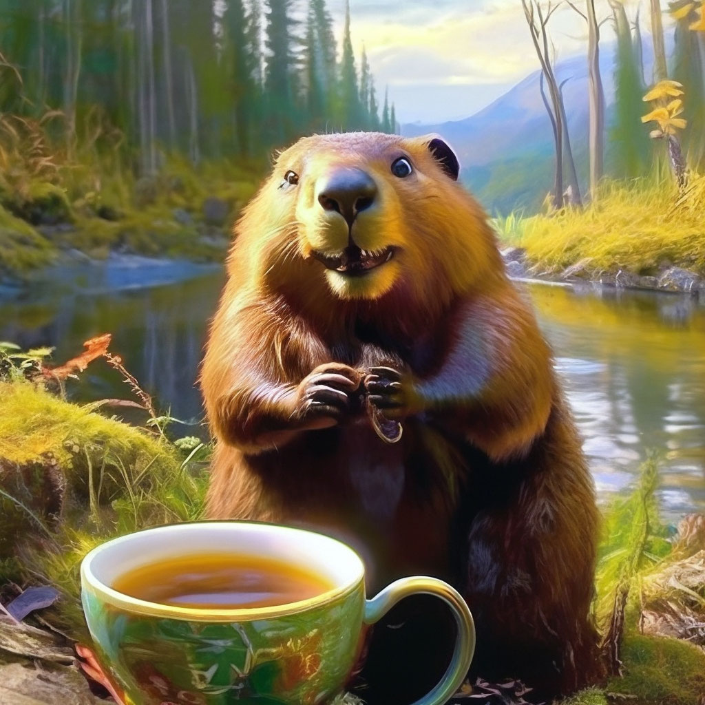 "Good beaver, good morning" — image created in Shedevrum